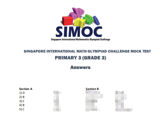 SIMOC数学竞赛 Primary 3真题&答案