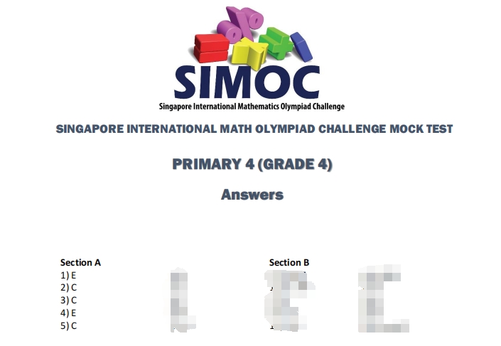 SIMOC数学竞赛 Primary 4真题+答案